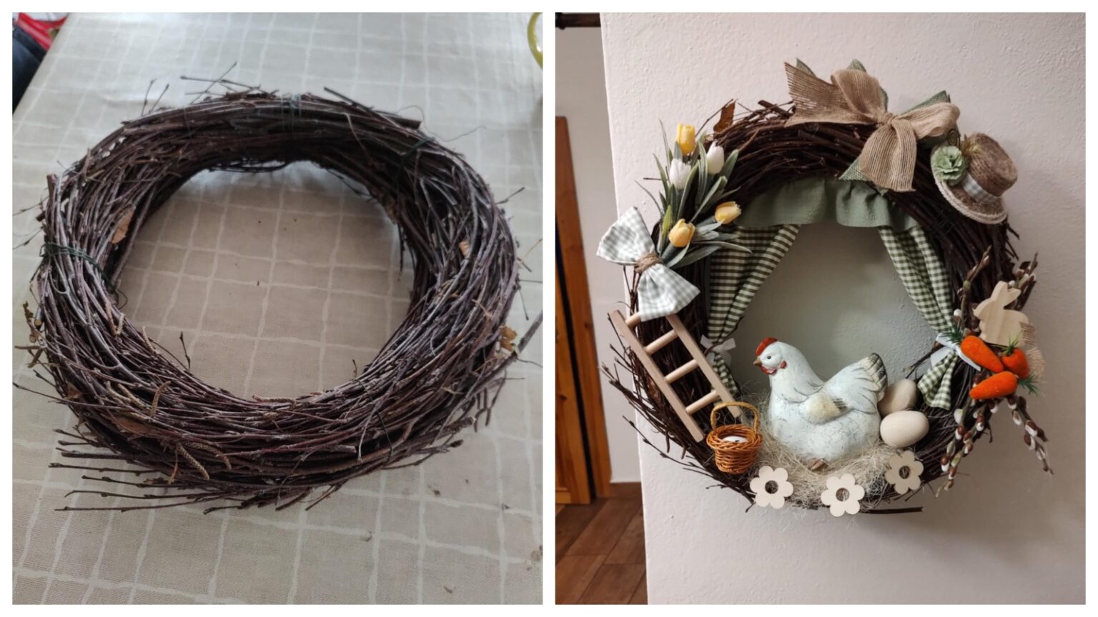 Vytvořte si krásný jarní věnec z obyčejného proutěného kruhu - Prima ...